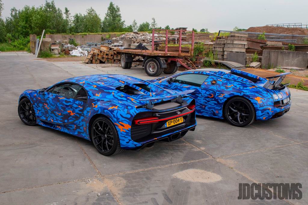 Гиперкары Bugatti Chiron и Veyron диджея Afrojack получили броский винил